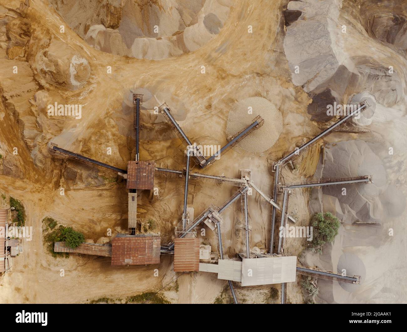 Sand and gravel sorting plant. Open sand and dolomite mine. Industrial ...