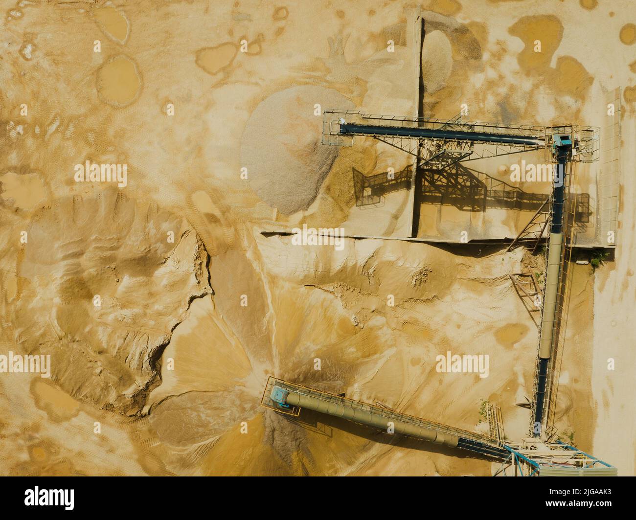 Sand and gravel sorting plant. Open sand and dolomite mine. Industrial ...