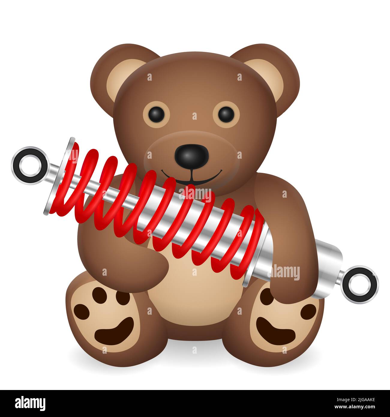 Teddy bear with shock absorber on a white background. Vector ...