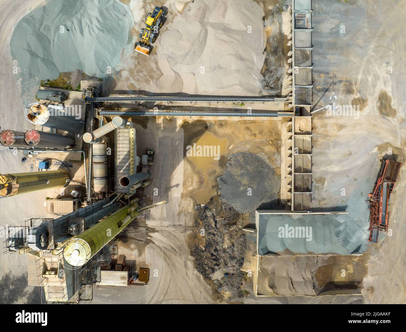 Sand and gravel sorting plant. Open sand and dolomite mine. Industrial ...