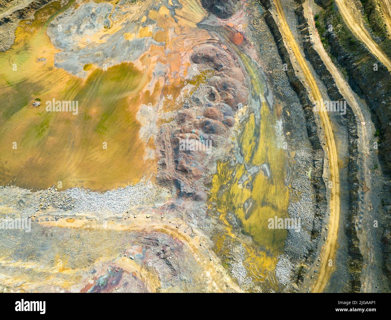 Sand and gravel sorting plant. Open sand and dolomite mine. Industrial ...