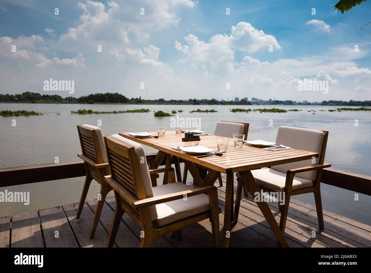 a floating restaurant on Saigon River. here only serves European ...
