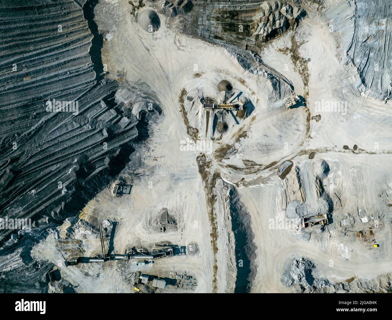 Cement Factory. Industrial Background. Aerial View of Cement Production ...