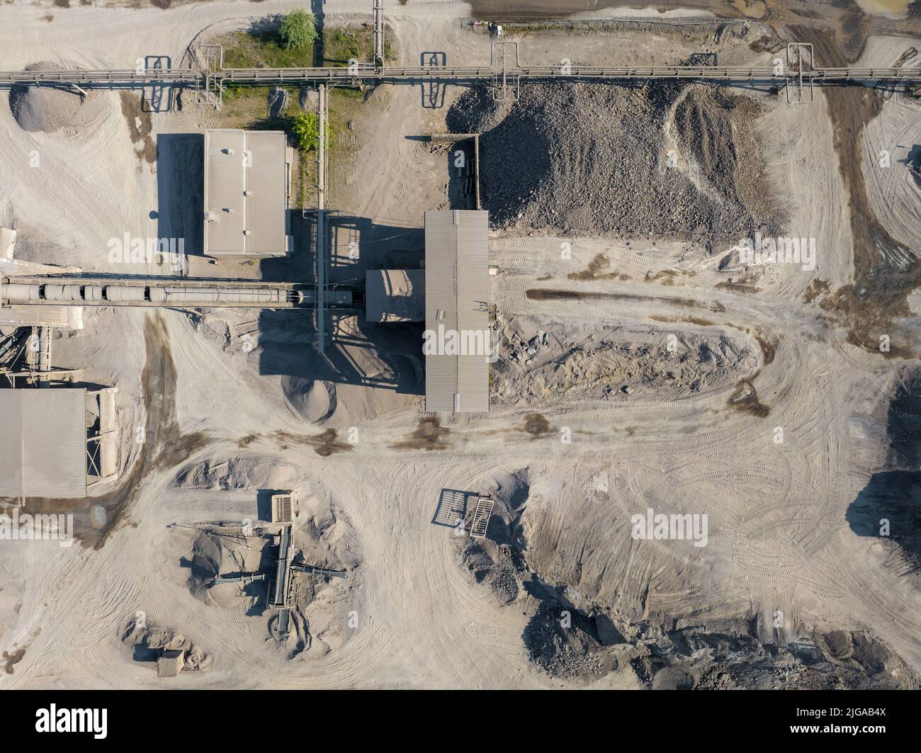 Cement Factory. Industrial Background. Aerial View of Cement Production ...
