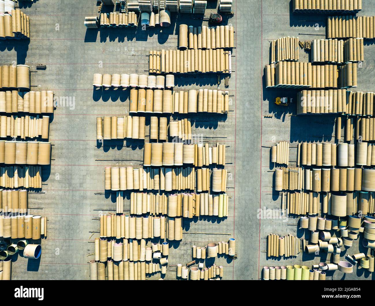 Concrete Tubes. Industrial Storage Place of Round Concrete Elements ...