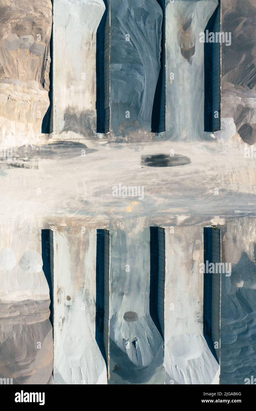 Cement Factory. Industrial Background. Aerial View of Cement Production ...