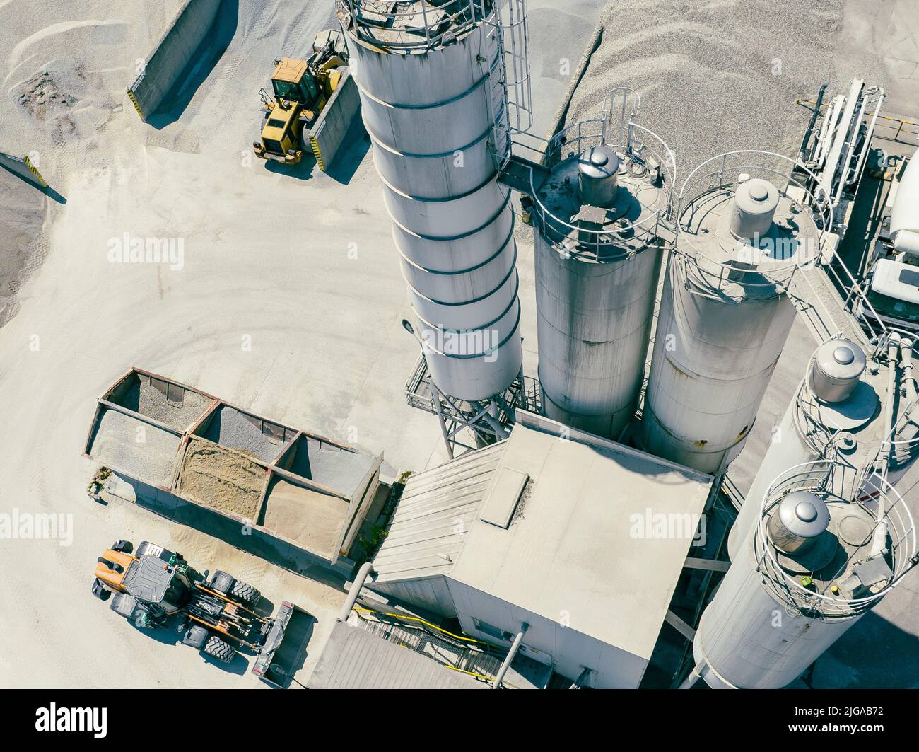 Cement Factory. Industrial Background. Aerial View of Cement Production ...