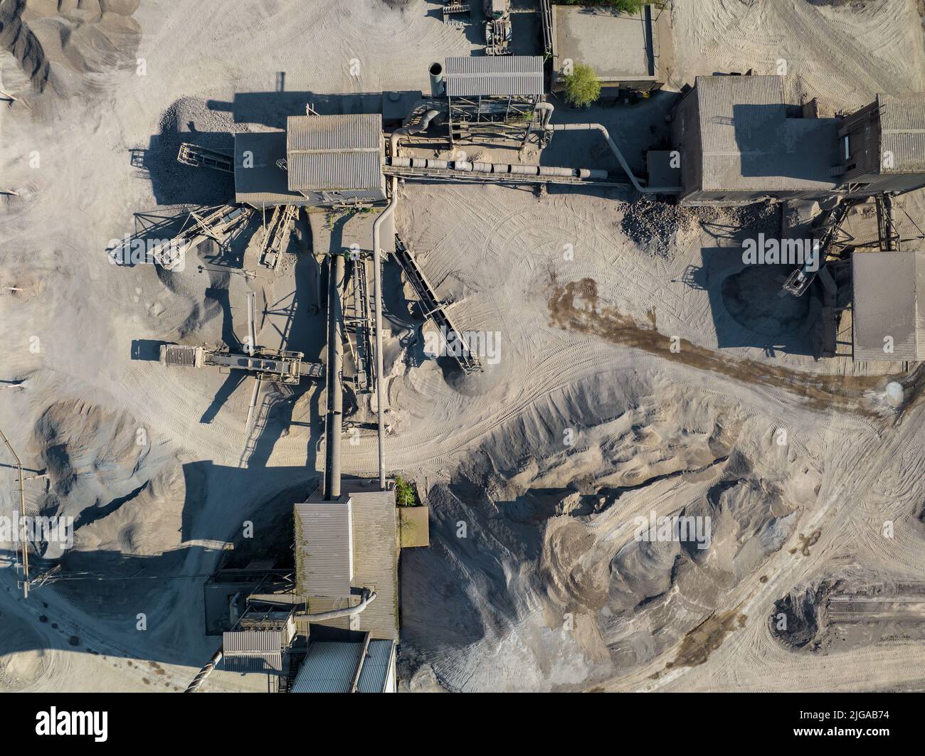 Cement Factory. Industrial Background. Aerial View of Cement Production ...