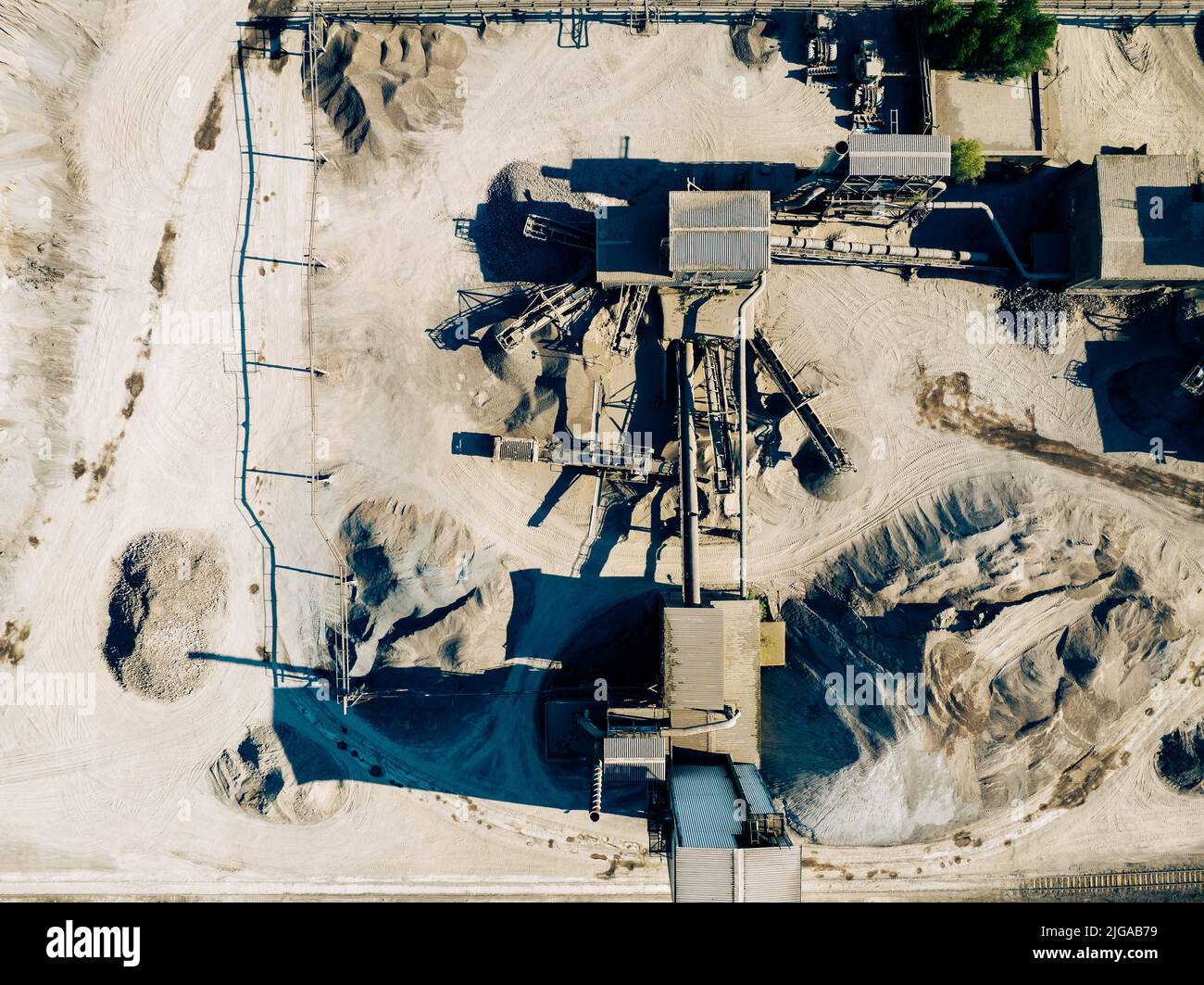 Cement Factory. Industrial Background. Aerial View of Cement Production ...