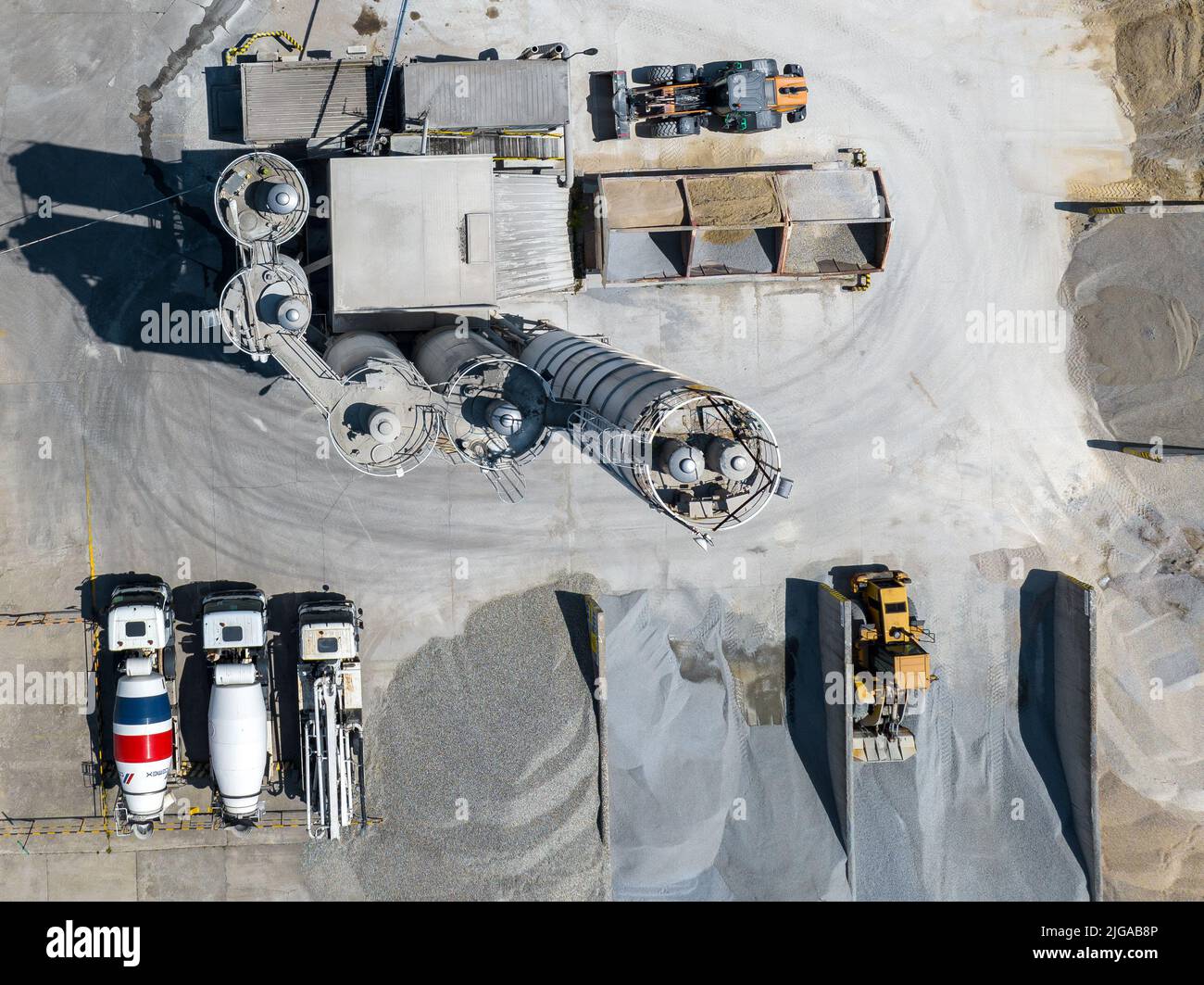 Cement Factory. Industrial Background. Aerial View of Cement Production ...
