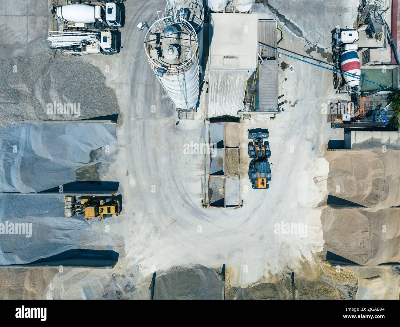 Cement Factory. Industrial Background. Aerial View of Cement Production ...
