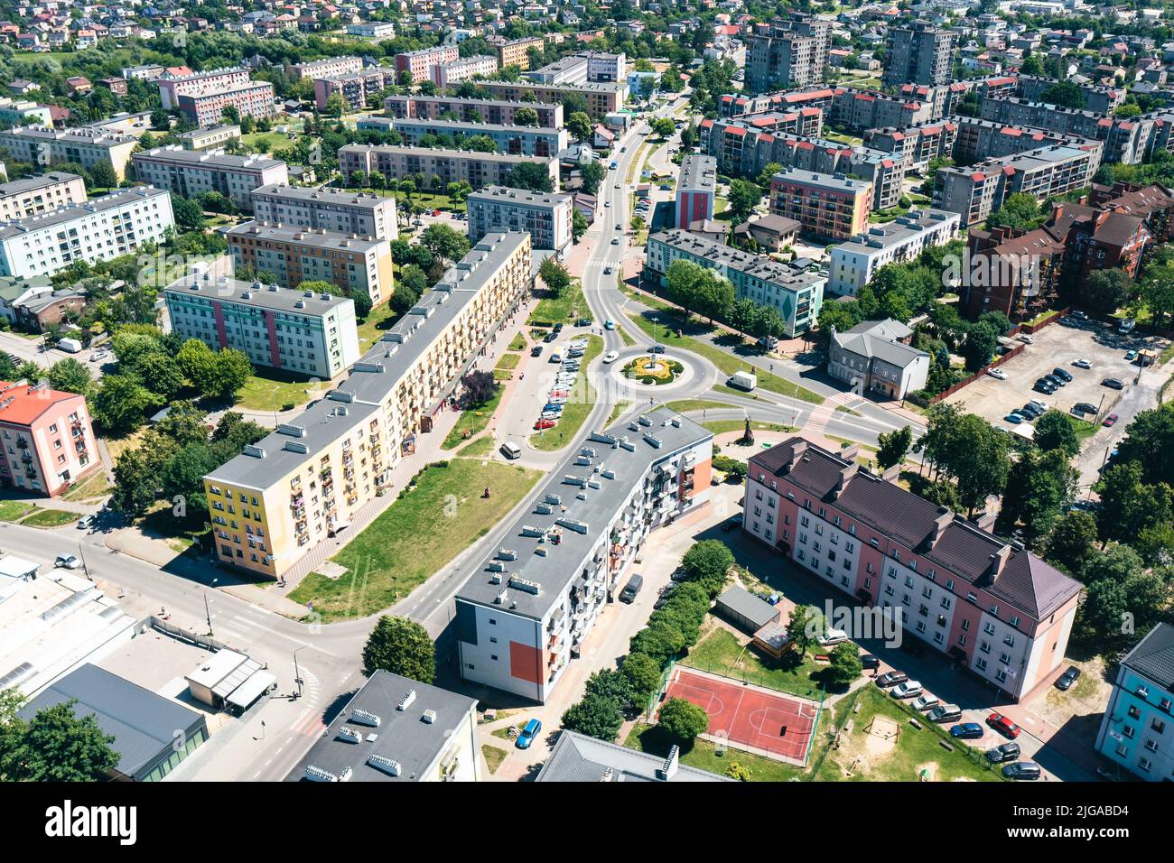 Zawiercie, Poland. Aerial view of A residential part of the city of ...