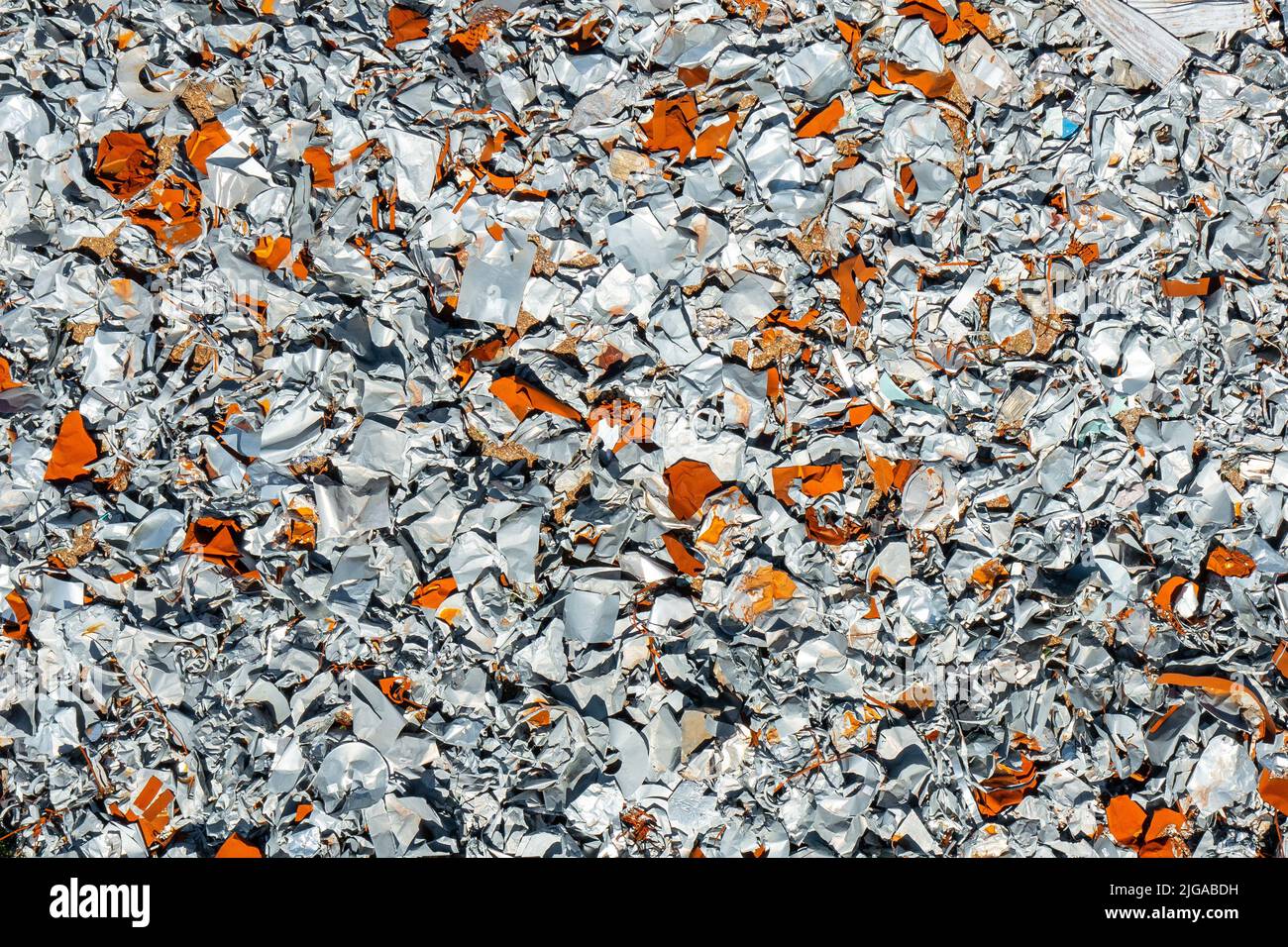 Scrap Metal Recycling. Aerial View of Industrial scrap Processing Stock ...