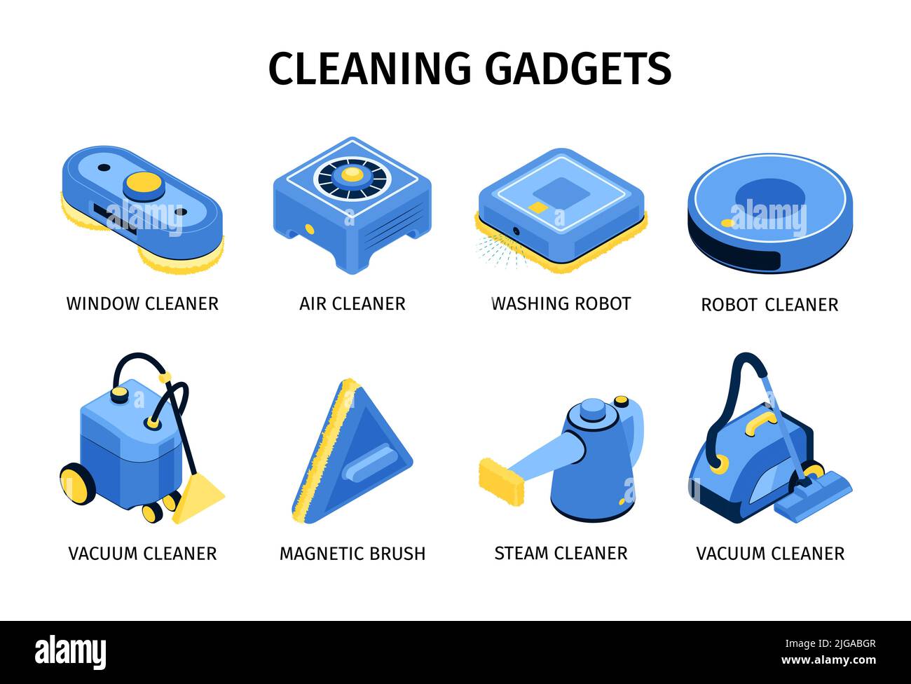 Modern cleaning gadgets set of window cleaner washing robot magnetic ...