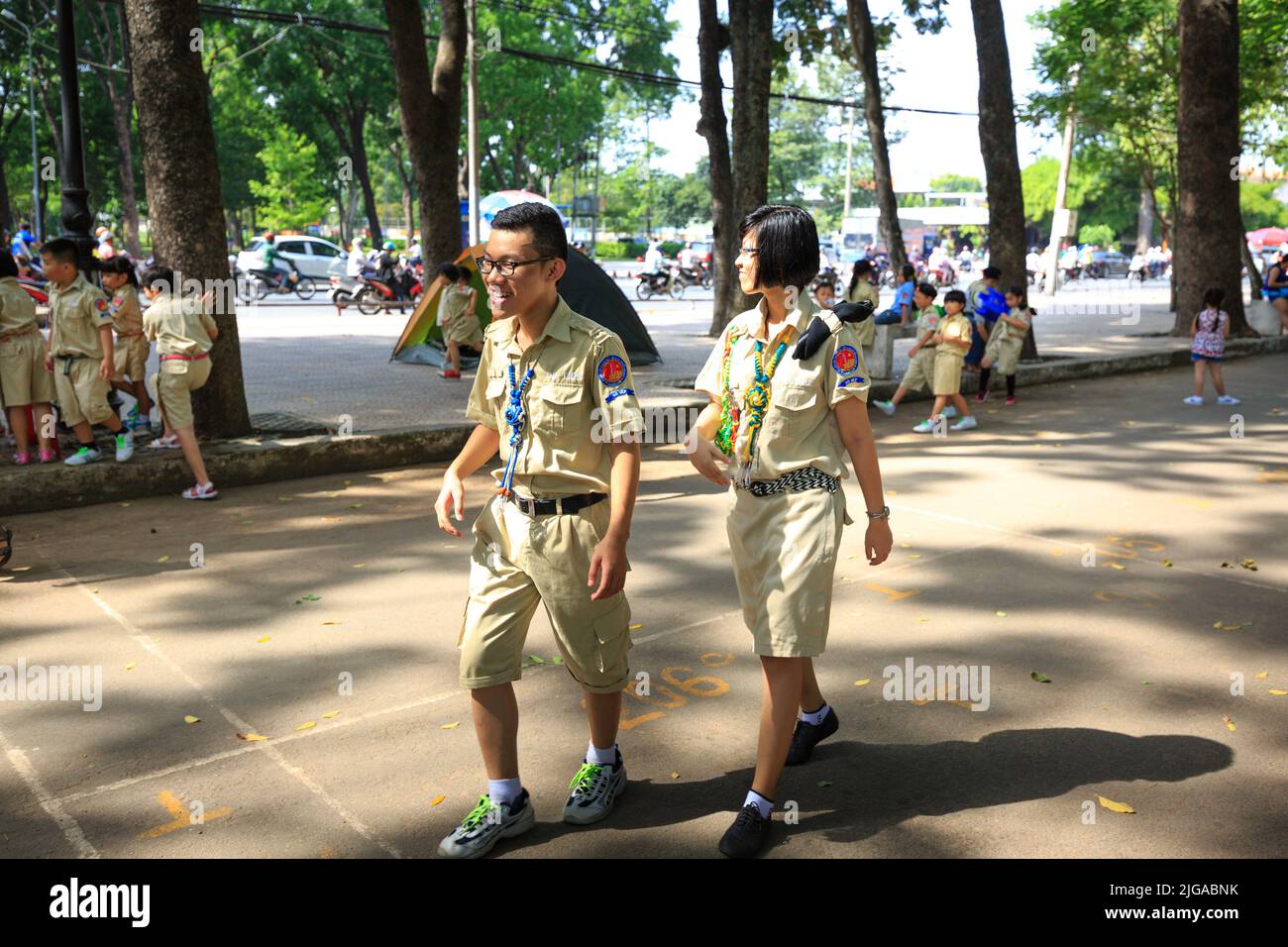 the images of the scouts when they have outdoor activities in a Tao Dan ...