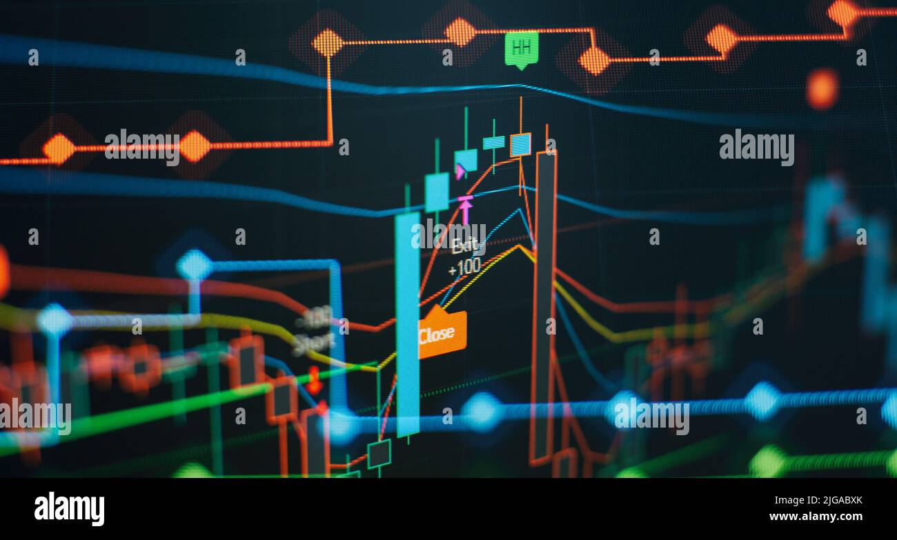Stock or business market analysis concept.Economy trends background for ...
