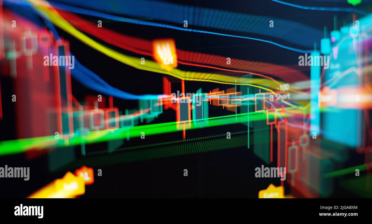 Stock or business market analysis concept.Economy trends background for ...