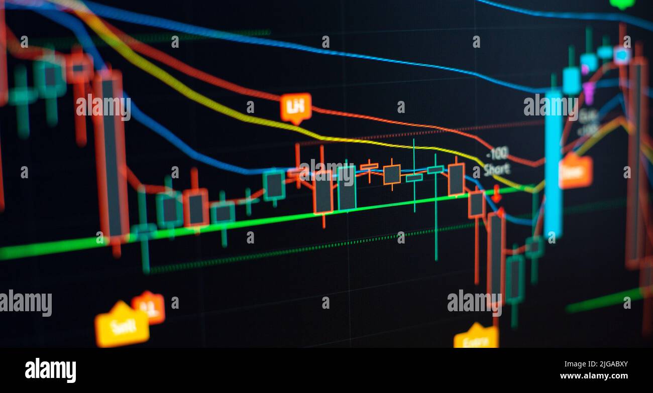 Stock or business market analysis concept.Economy trends background for ...