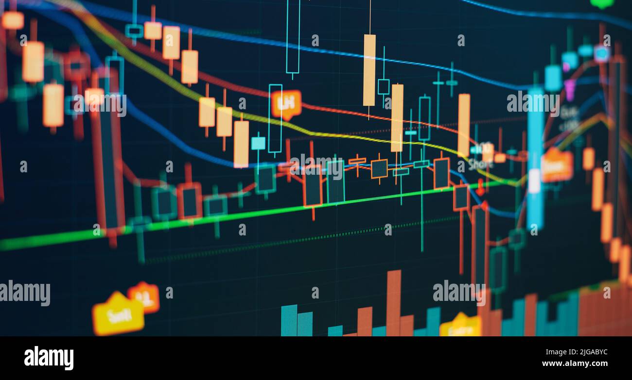 Stock or business market analysis concept.Economy trends background for ...