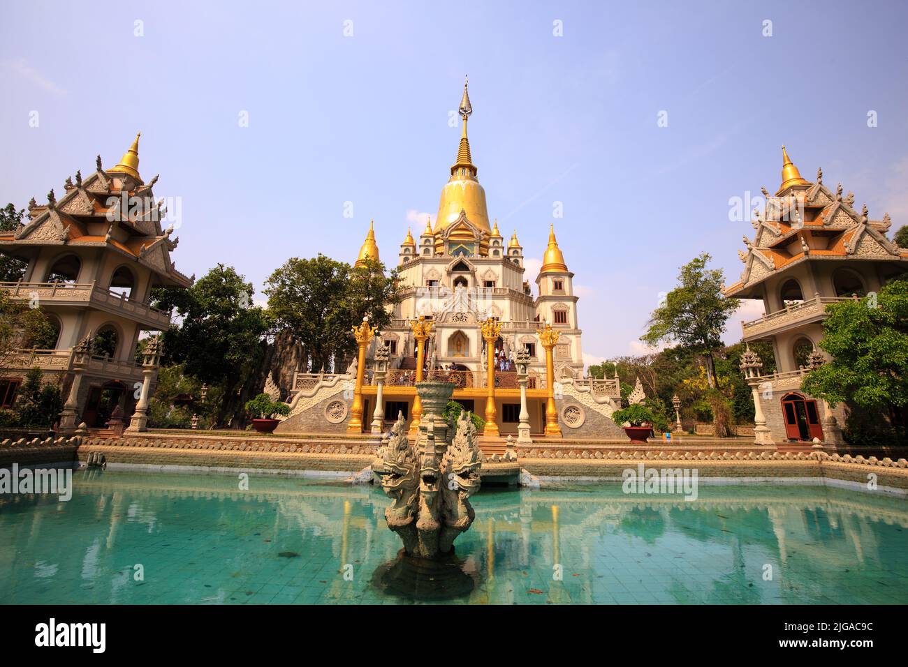 Landscape of Buu Long Buddhist temple in Ho Chi Minh City, Vietnam This ...