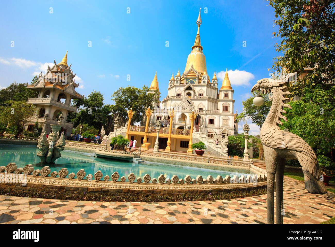 Landscape of Buu Long Buddhist temple in Ho Chi Minh City, Vietnam This ...