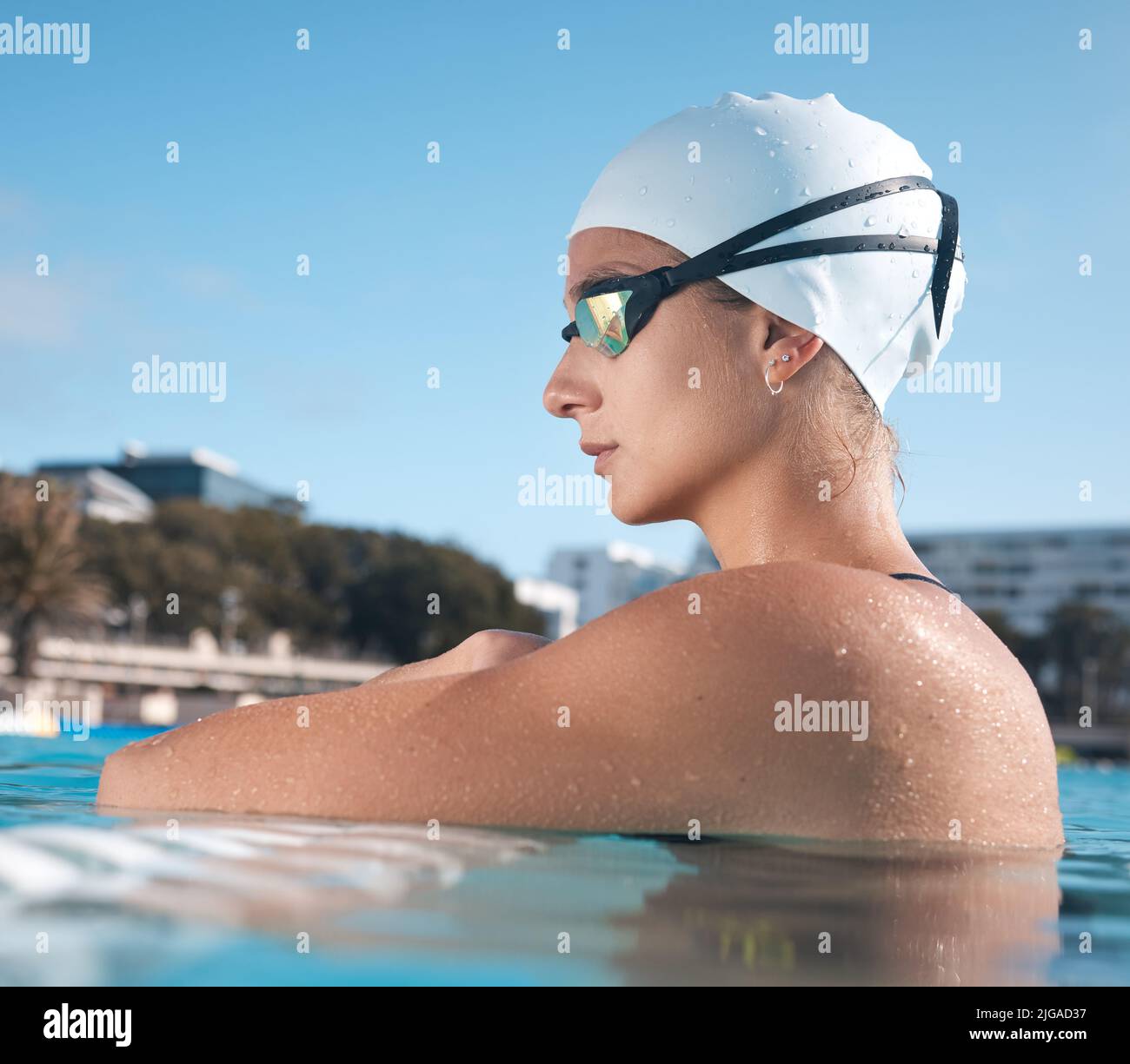 Whats a day without a little water. a young woman going for a swim in ...