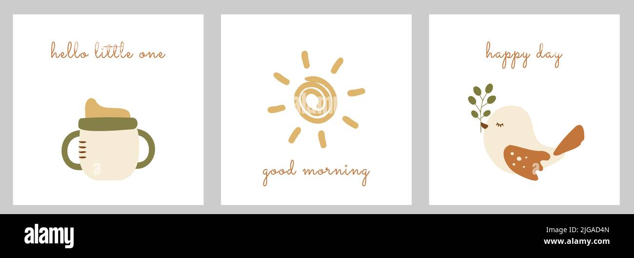 Cute postcards set Stock Vector Image & Art - Alamy