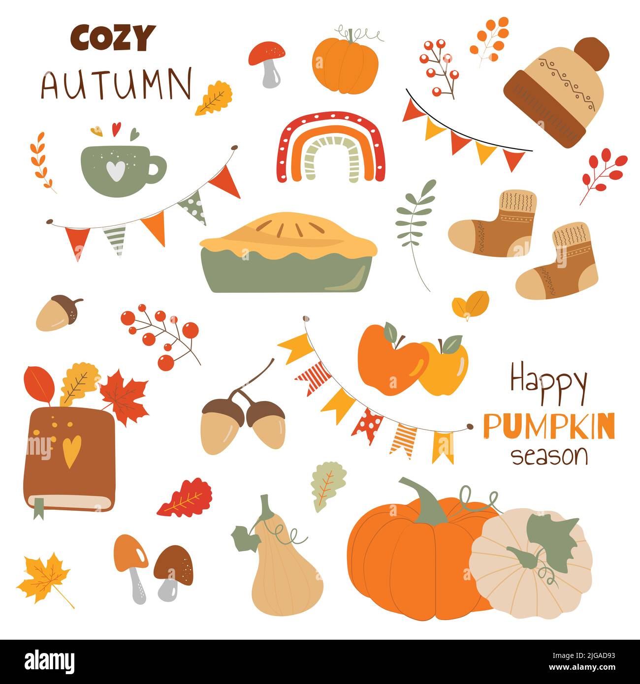 Cozy autumn vector painting Stock Vector Image & Art - Alamy