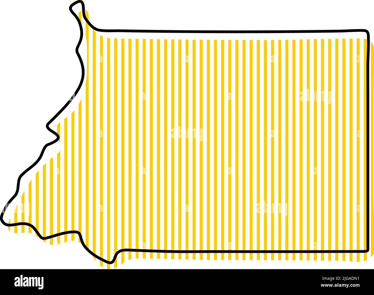 Stylized Simple Outline Map Of Equatorial Guinea Icon Stock Vector