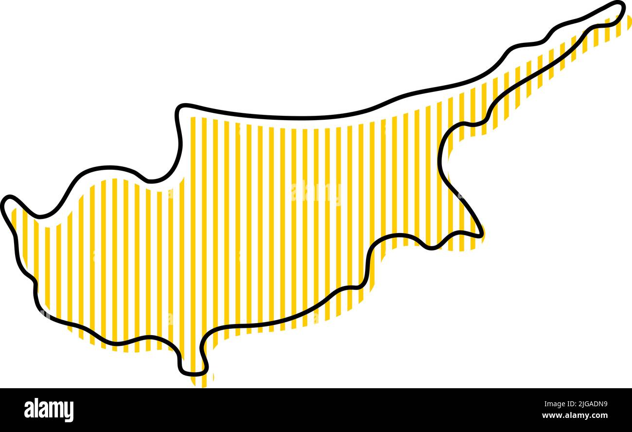Stylized simple outline map of Cyprus icon Stock Vector Image & Art - Alamy
