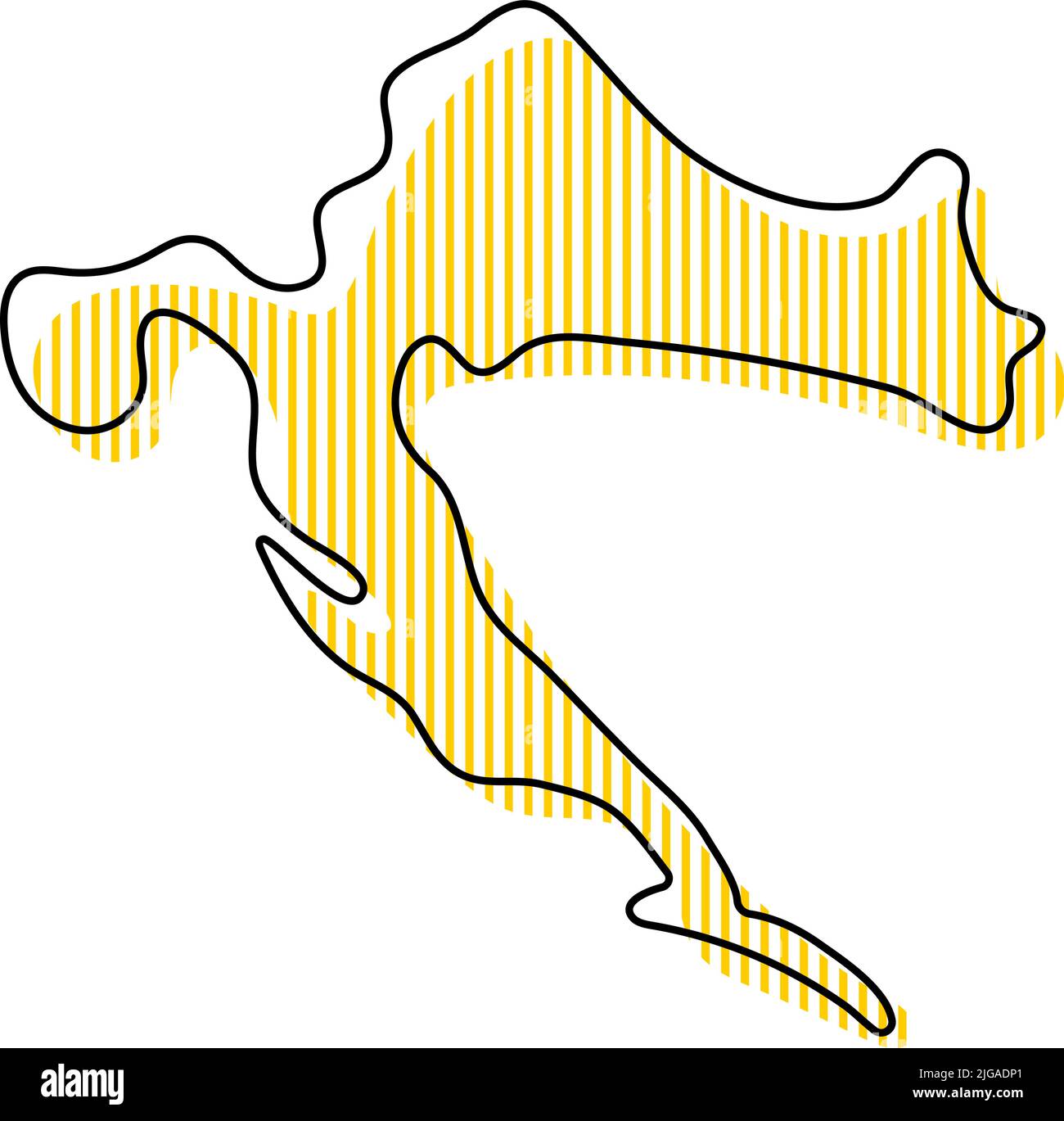 Stylized simple outline map of Croatia icon Stock Vector Image & Art ...