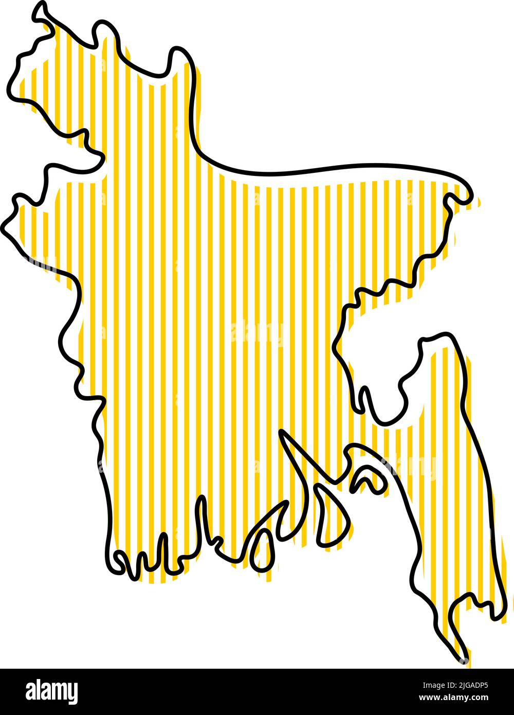 Stylized simple outline map of Bangladesh icon Stock Vector Image & Art ...
