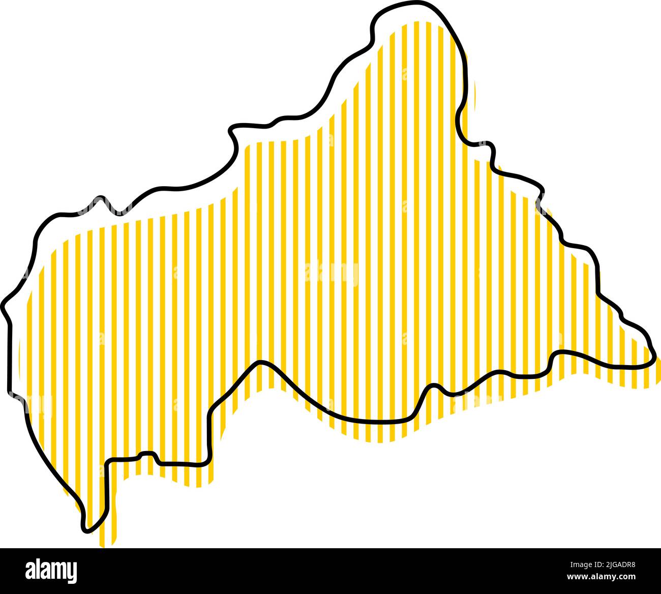 Stylized simple outline map of Central African Republic icon Stock ...