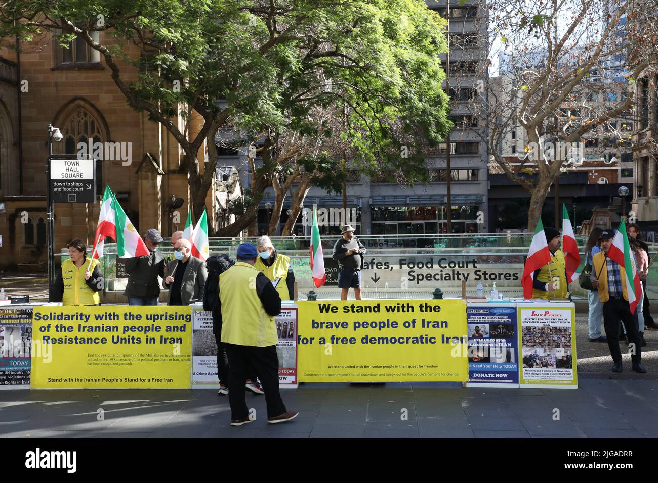 Sydney, Australia. 9th July 2022. Iranians protested near Sydney Town ...