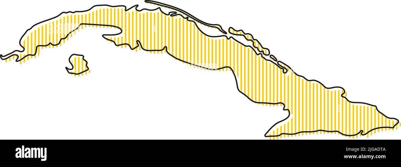Stylized Simple Outline Map Of Cuba Icon Stock Vector Image And Art Alamy