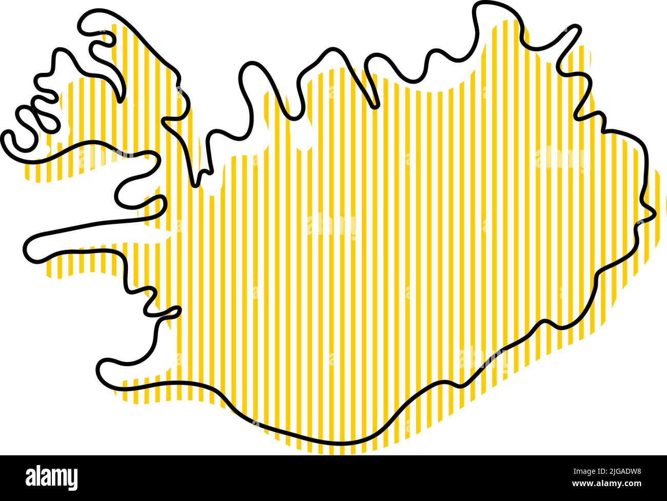 Stylized simple outline map of Iceland icon Stock Vector Image & Art ...