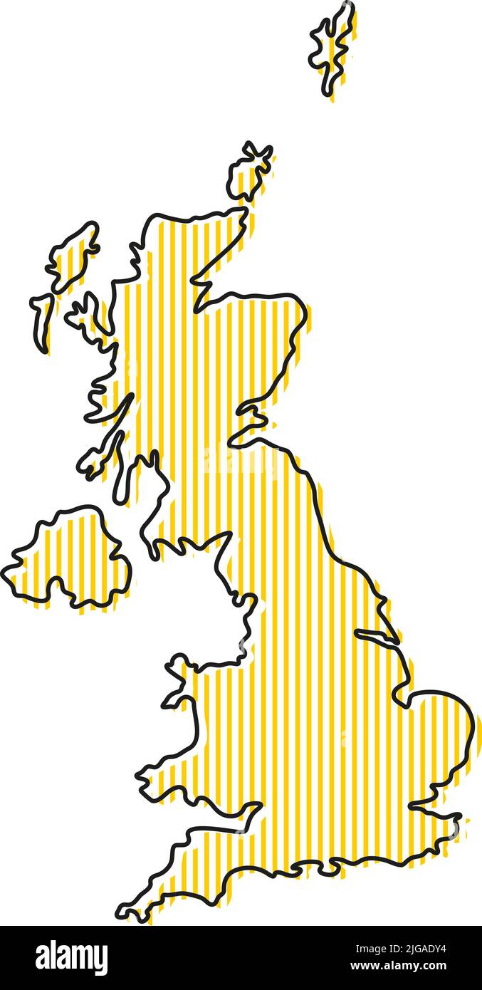 Stylized simple outline map of United Kingdom icon Stock Vector Image ...