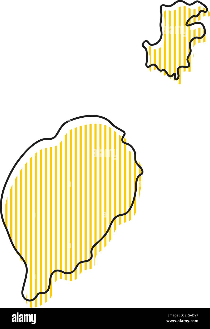 Stylized simple outline map of Sao Tome and Principe icon Stock Vector ...