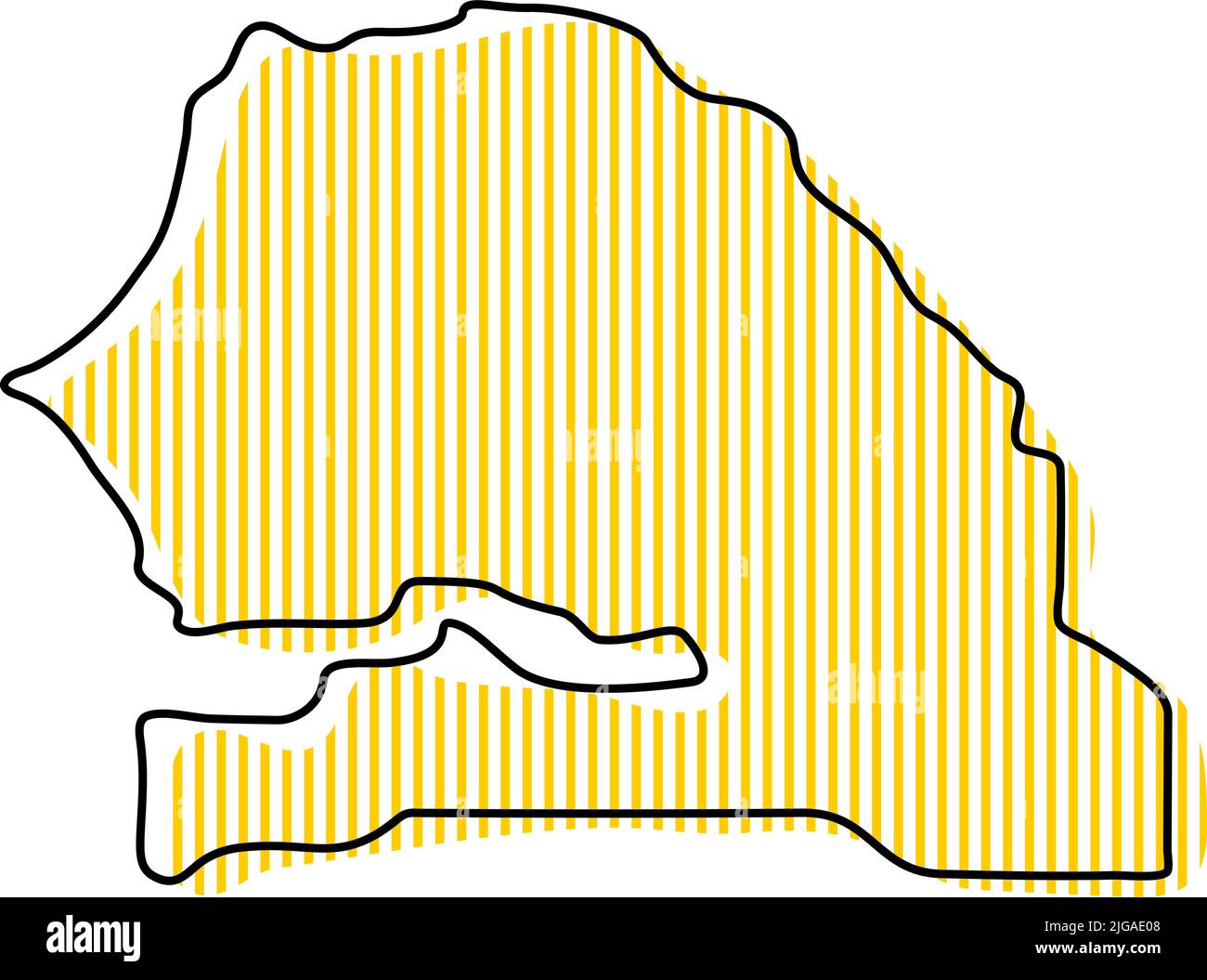 Stylized simple outline map of Senegal icon Stock Vector Image & Art ...