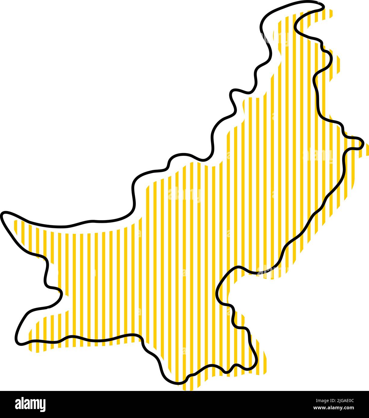 Stylized simple outline map of Pakistan icon Stock Vector Image & Art ...