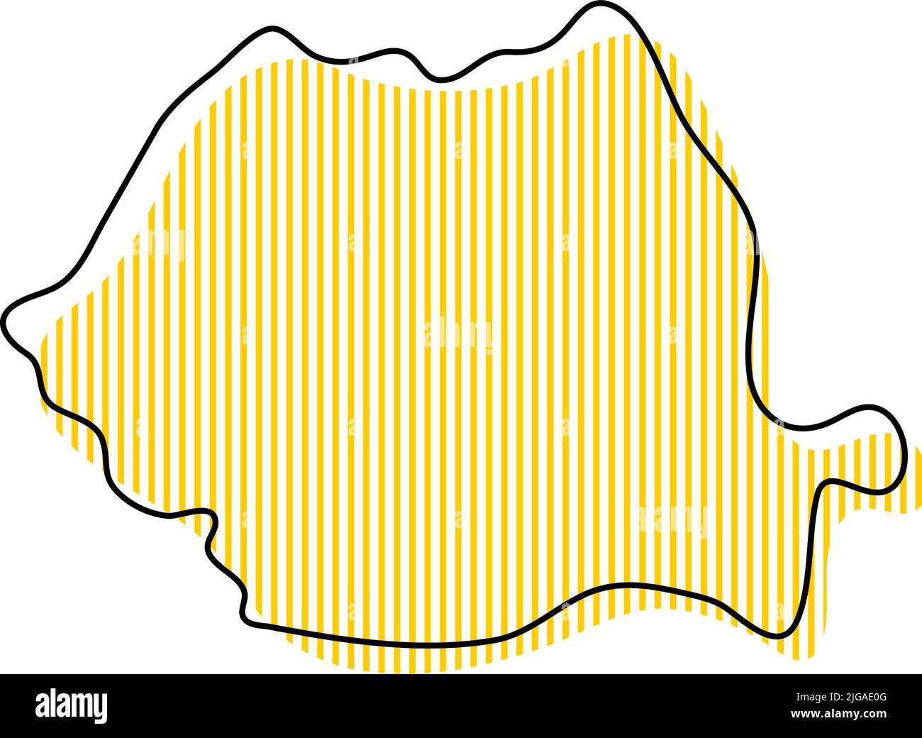 Stylized simple outline map of Romania icon Stock Vector Image & Art ...