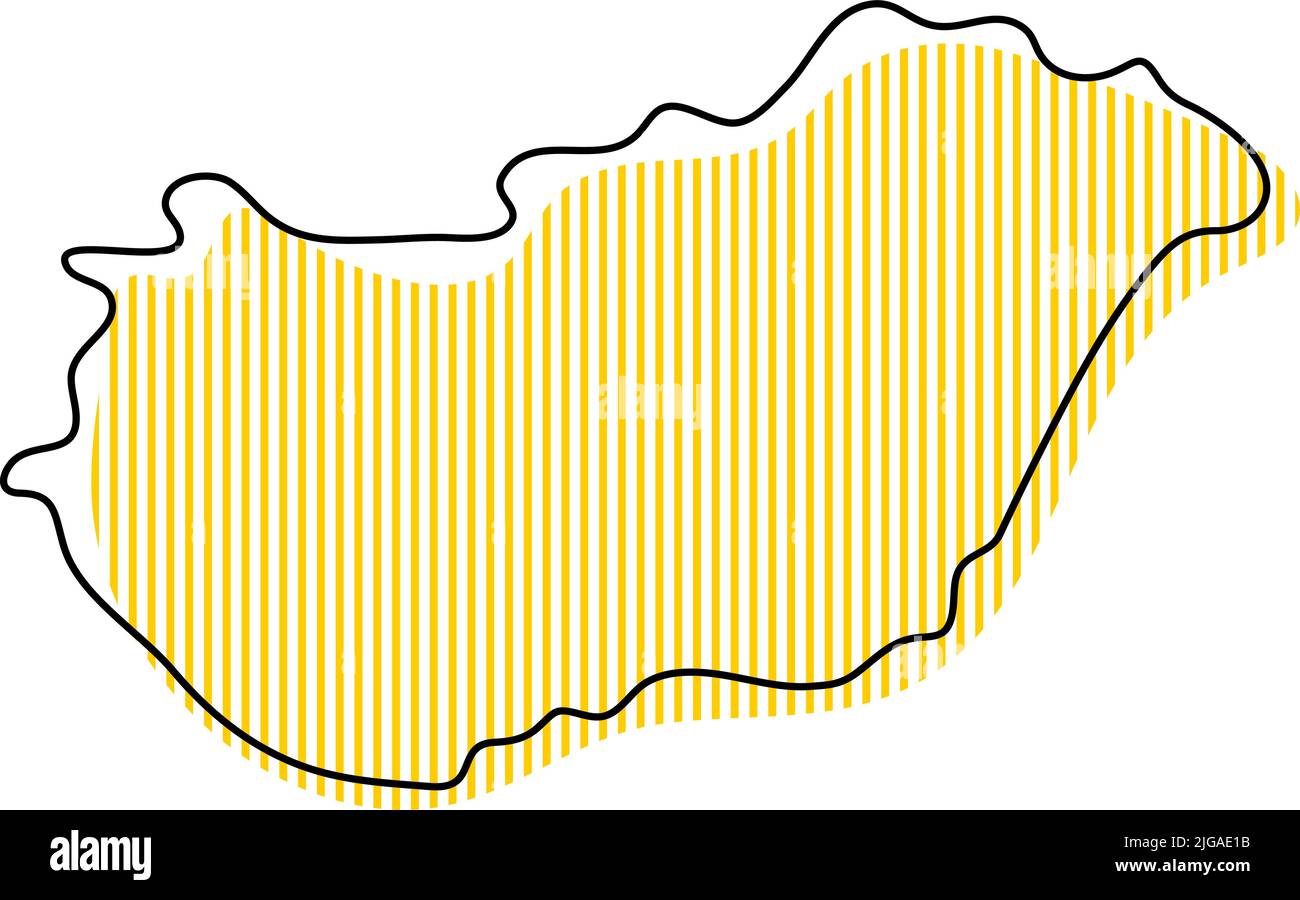 Stylized simple outline map of Hungary icon Stock Vector Image & Art ...