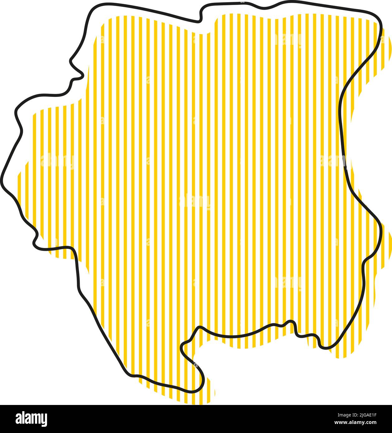 Stylized simple outline map of Suriname icon Stock Vector Image & Art ...