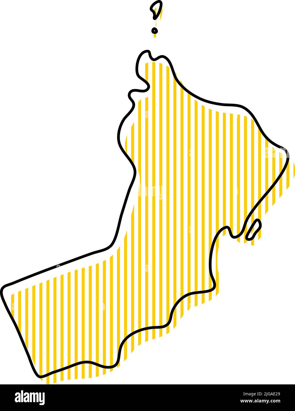 Stylized simple outline map of Oman icon Stock Vector Image & Art - Alamy