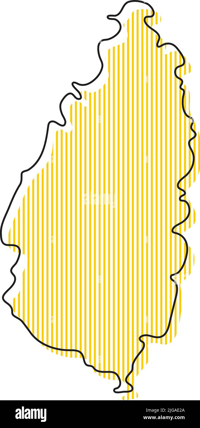 Stylized simple outline map of Saint Lucia icon Stock Vector Image ...