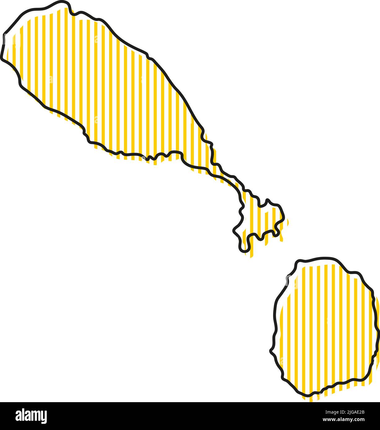 Stylized simple outline map of Saint Kitts and Nevis icon Stock Vector ...