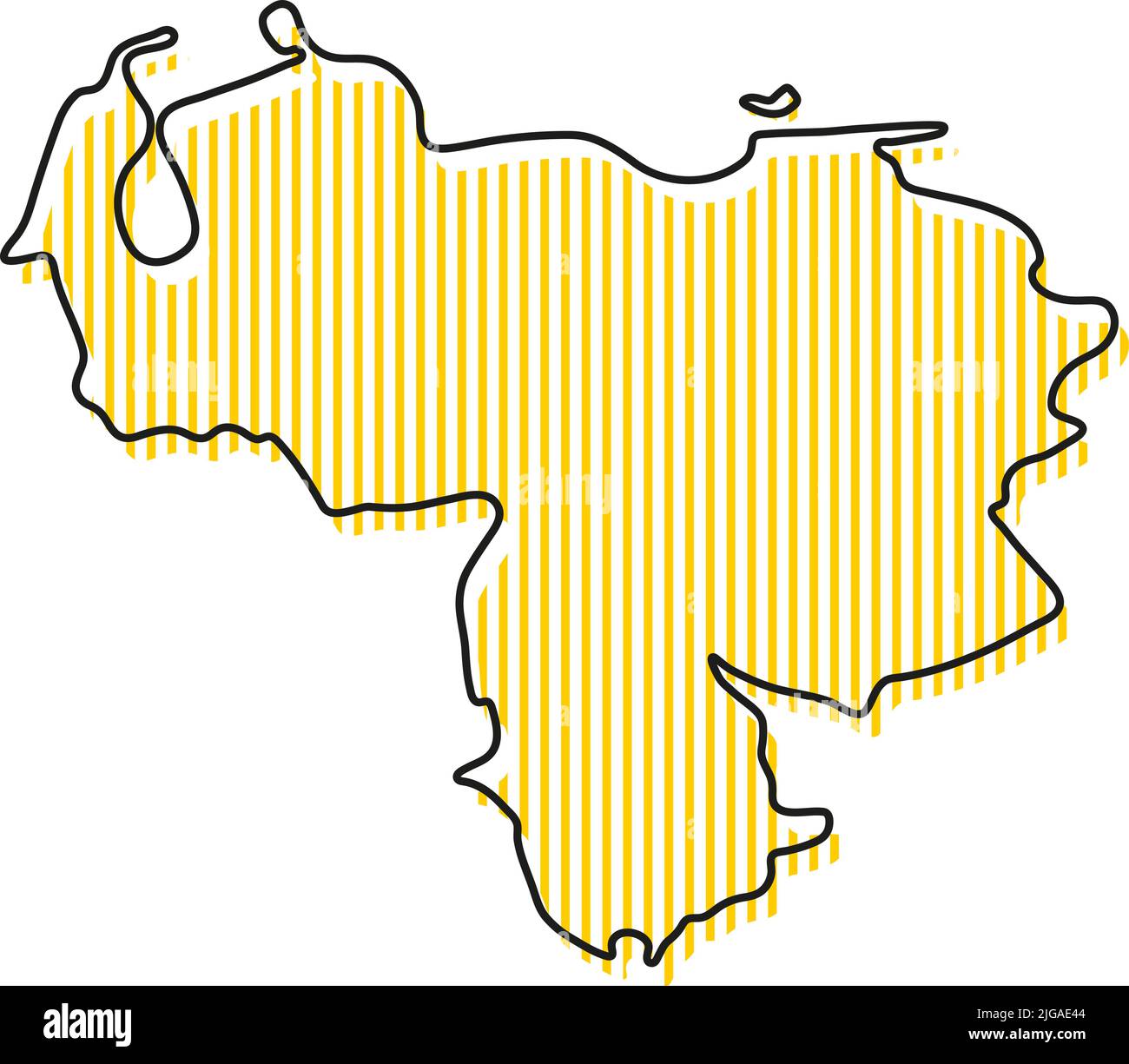 Stylized simple outline map of Venezuela icon Stock Vector Image & Art ...