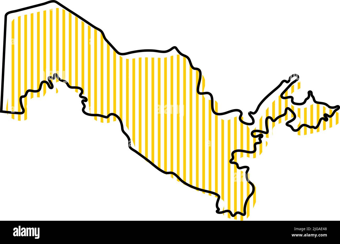 Stylized simple outline map of Uzbekistan icon Stock Vector Image & Art ...