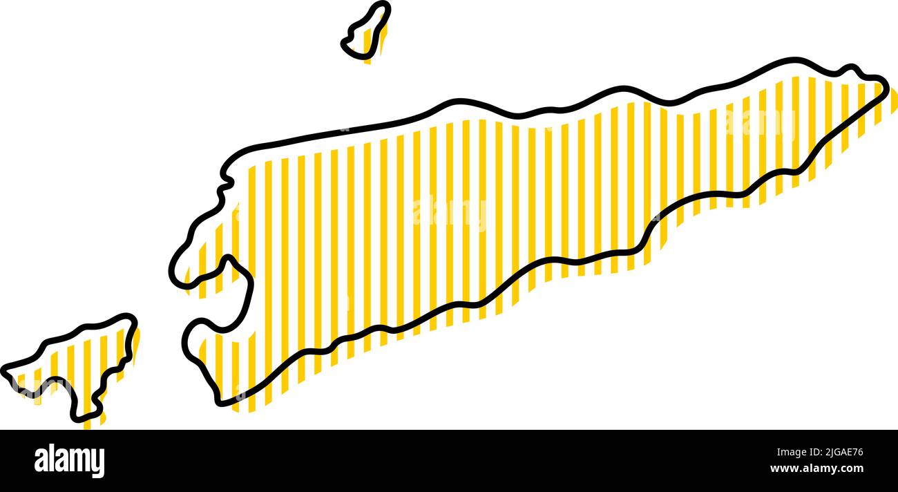 Stylized simple outline map of Timor-Leste icon Stock Vector Image ...