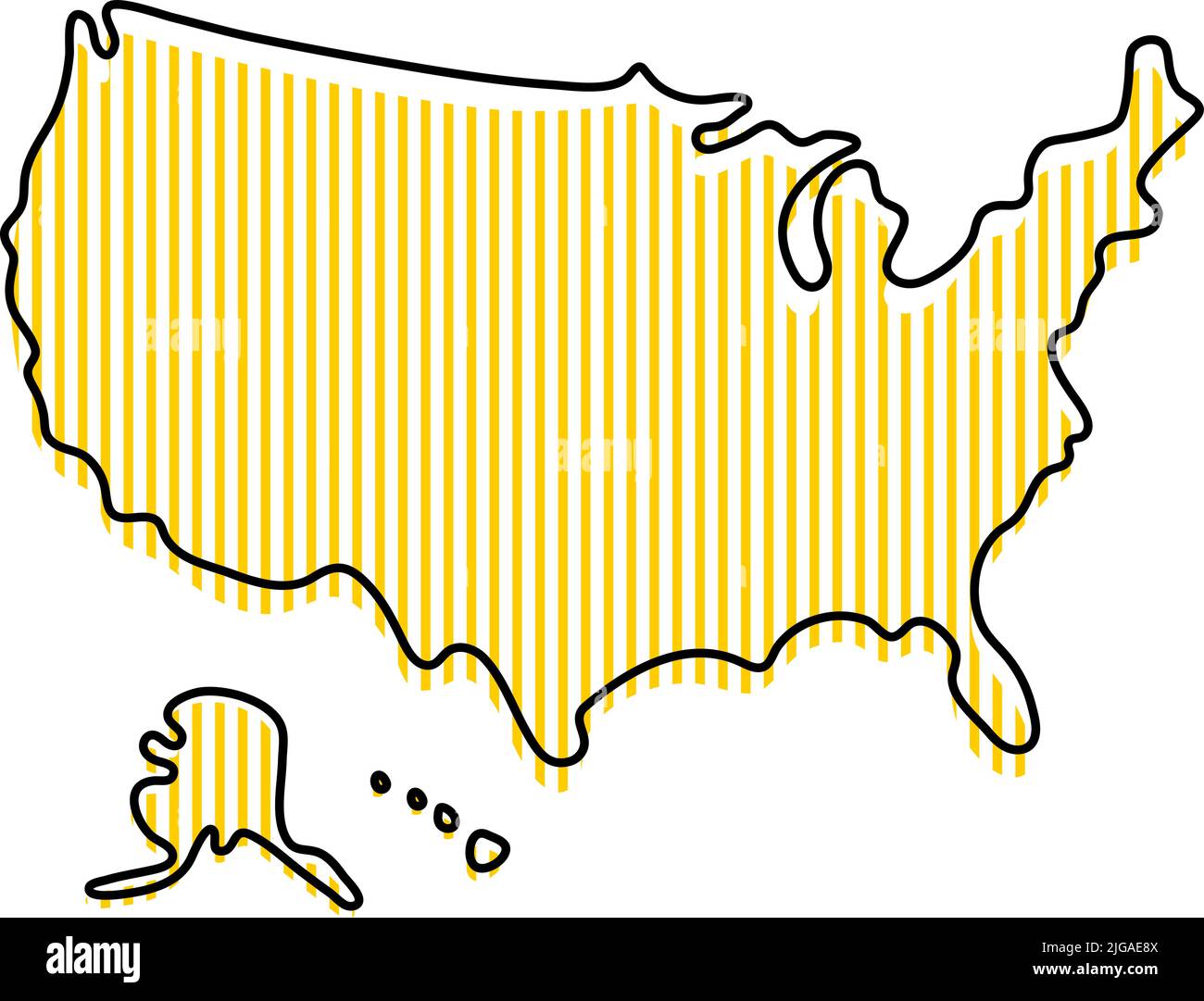Stylized simple outline map of USA icon Stock Vector Image & Art - Alamy